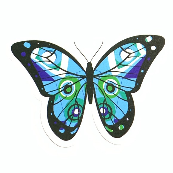 Accessories | Blue Butterfly Vinyl Sticker | Poshmark